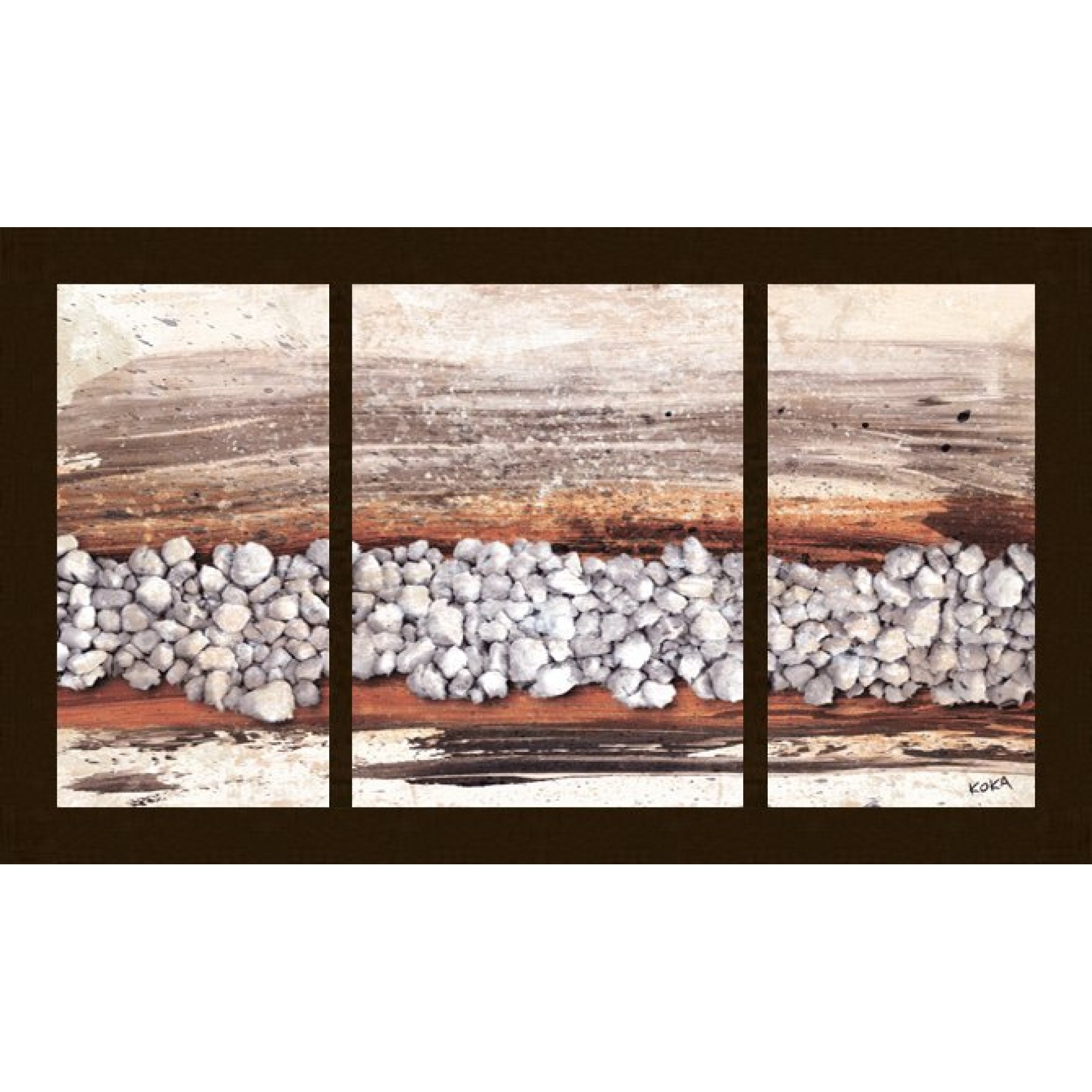 ΠΙΝΑΚΑΣ BIZART KSM 9463 138X81EK ΤΡΙΠΤΥΧΟ ΜΕ ΚΟΡΝΙΖΑ ΞΥΛΙΝΗ ΚΑΦΕ ΣΚΟΥΡΟ